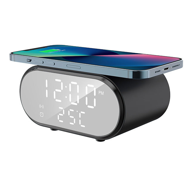Snug Wireless Charger With Clock For Smartphones And iPhones - Black ...