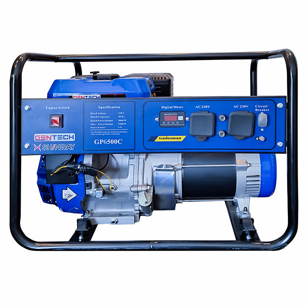 Gentech 6.5kVA Recoil Start Petrol Generator - Blue — Shop and Ship Online