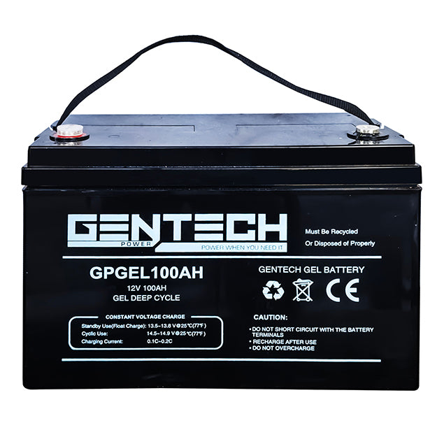 Gentech 100AH Gel Deep Cycle Battery 12V - Black — Shop and Ship Online