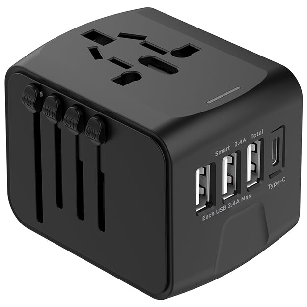 Snug 4 Port Universal Travel Adapter - Black — Shop and Ship Online