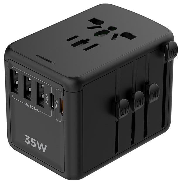 Snug 5 Port Universal Travel Adapter – 35W - Black — Shop and Ship Online